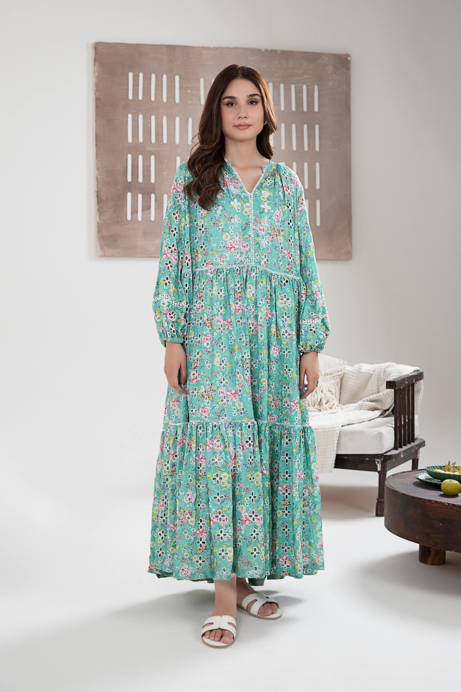 Printed Arabic Lawn Dress | MB-EA24-101 – M.Basics by Maria.B. (AE)