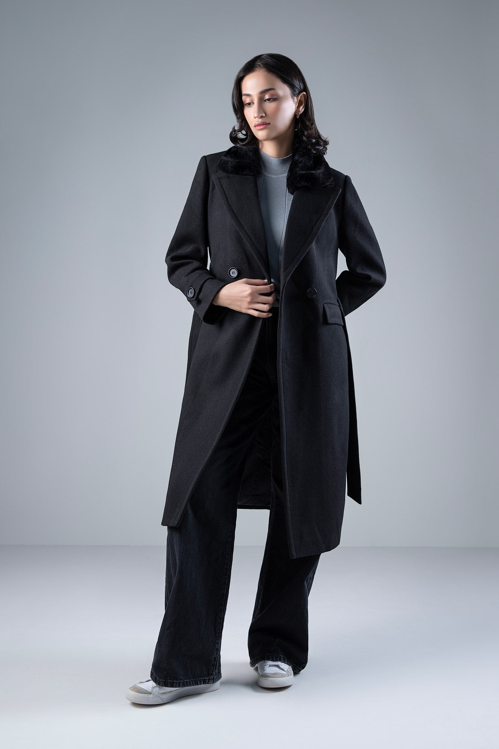Fur Collar Coat | WEST-W24-38A – M.Basics by Maria.B. (AE)